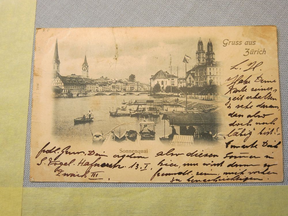 Zürich Gruss aus Zürich Sonnenquai 1899 (Gebraucht) in Twann für CHF 5 – mit Lieferung auf ...