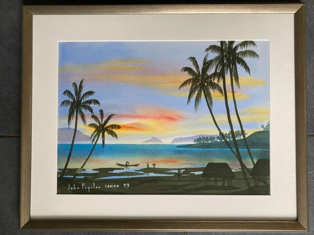 Gemälde Aquarell sign. John Poynton SAMOA 99 Holzrahmen/Glas (Gebraucht) in Subingen für CHF 29 ...
