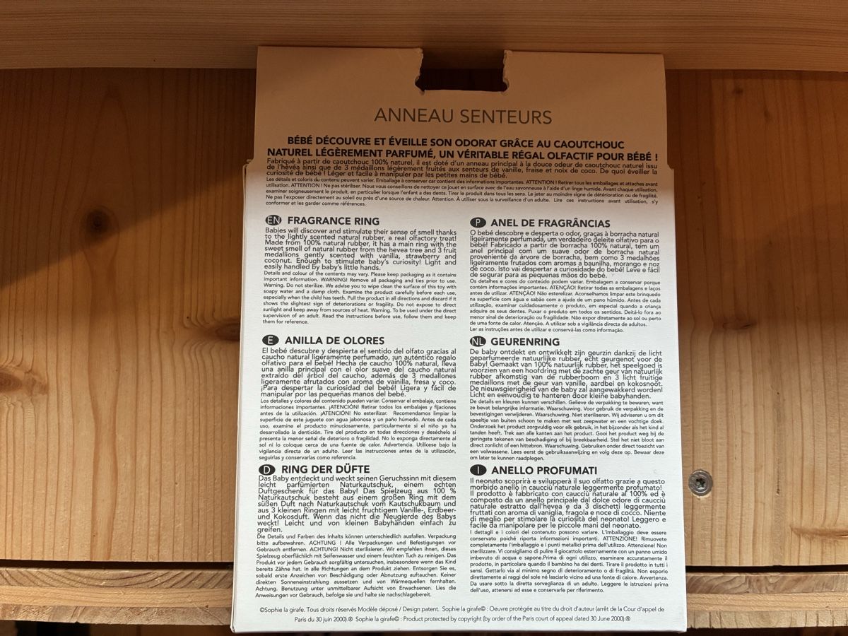 Anello sensoriale Sophie la Girafe. Nuovo. (Nuovo e nell'imballaggio ...