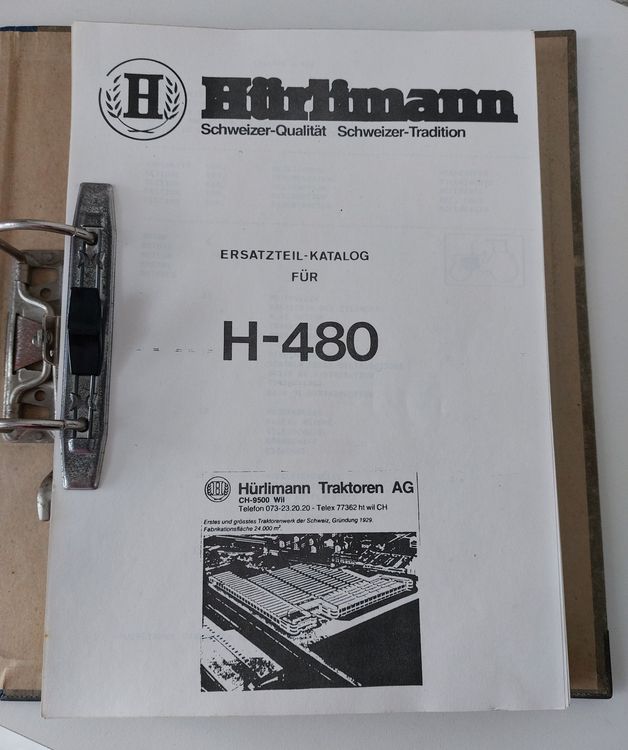 Ersatzteil Katalog Traktor Hürlimann H - 480 (Gebraucht) in Schenkon ...