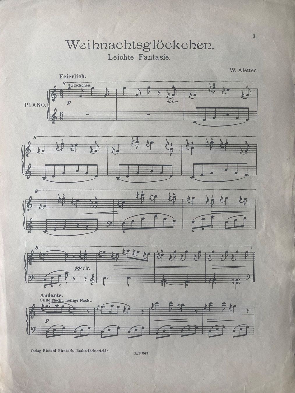 Musiknoten/Partitur: Weihnachtsglöckchen für Klavier (Gebraucht) in ...