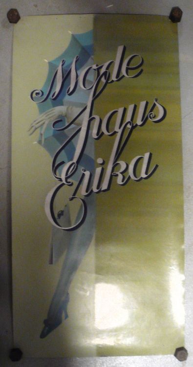 Vintage Plakat "Modehaus Erika" Retro Werbung Schweiz (Gebraucht) in ...