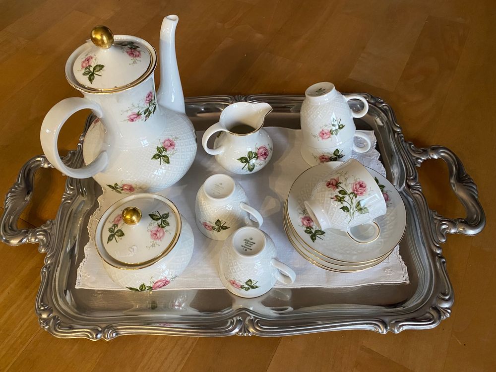 Rosen Kaffee Service Set Deko shabby vintage Porzellan | Kaufen auf Ricardo