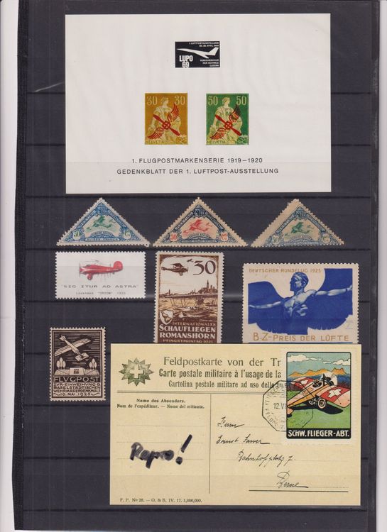 Flugpost Vignetten und mehr ! Anschauen !! (Gebraucht) in Bibern SH für CHF 30 – nur Abholung ...