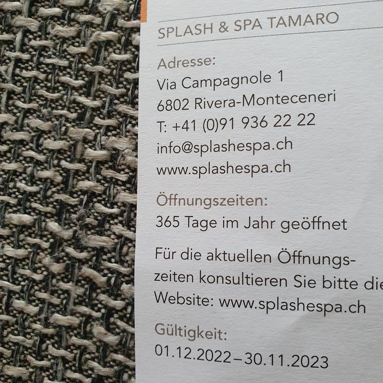 2 für 1 Splash & Spa Tamaro Bon | Kaufen auf Ricardo