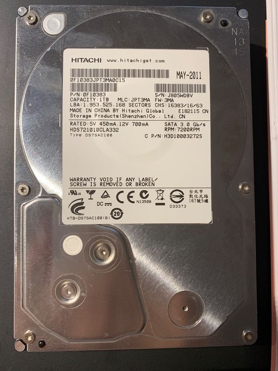 Hitachi HDD 1TB | Kaufen auf Ricardo