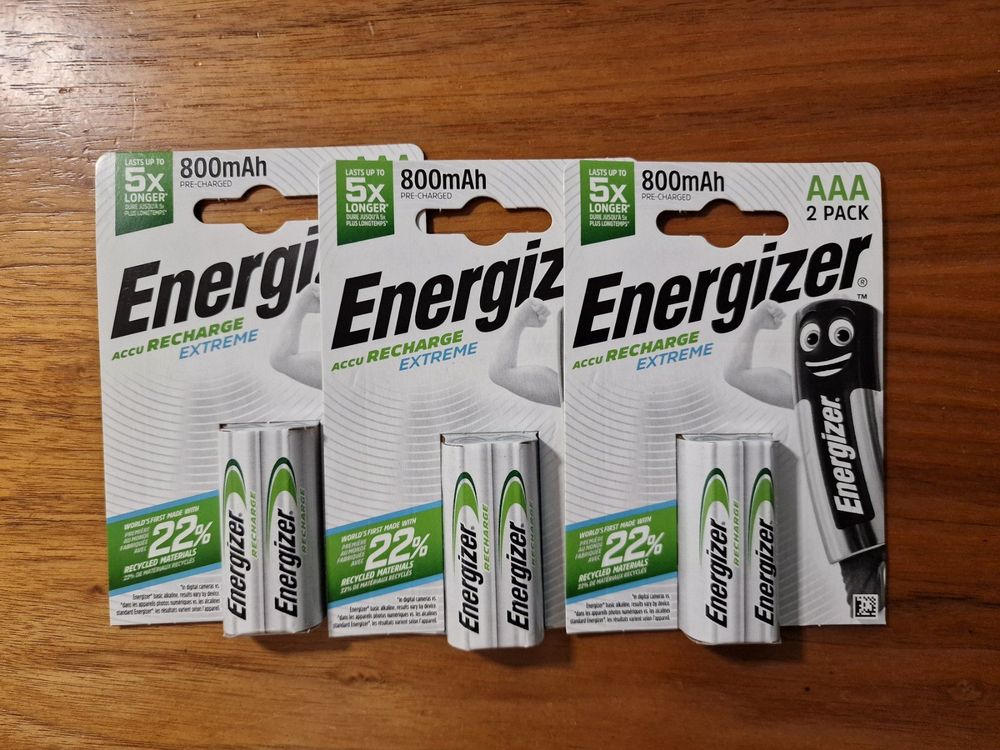 Energizer Recharge Extreme 6 Stk., AAA, 800 mAh / Batterie (Neu und ...
