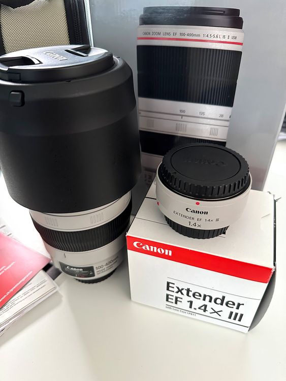 Canon EF 100-400 f/4.5-5.6L IS USM II + Extender 1.4x III (Gebraucht ...