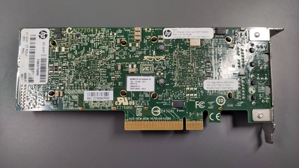 HP 530T 10GbE RJ45 Ethernet Dual Port Netzwerkkarte (Gebraucht) in ...