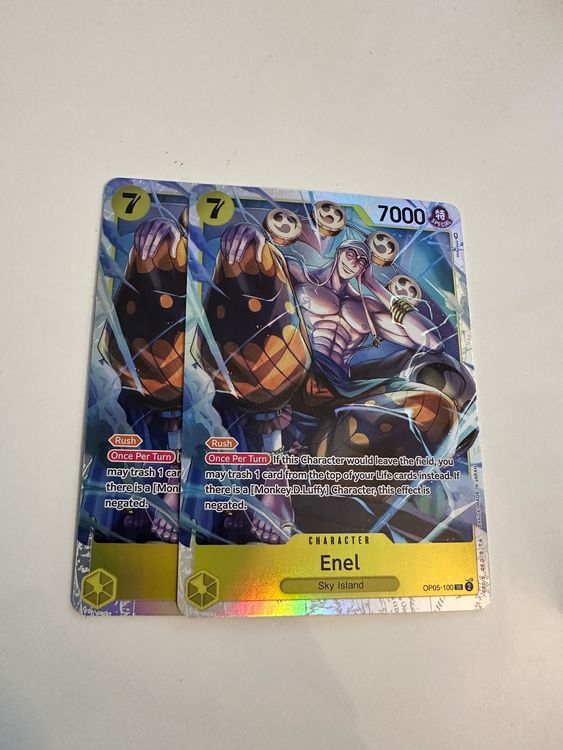 One Piece TCG OP05-100 SR Enel (2x) (Neu (gemäss Beschreibung)) in Oberentfelden für CHF 7 – mit ...