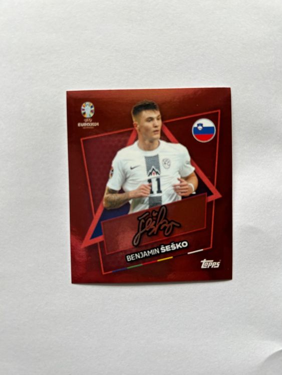 Topps EM 2024 Benjamin Sesko SP SVN Unterschrift/Signature (Neu (gemäss ...