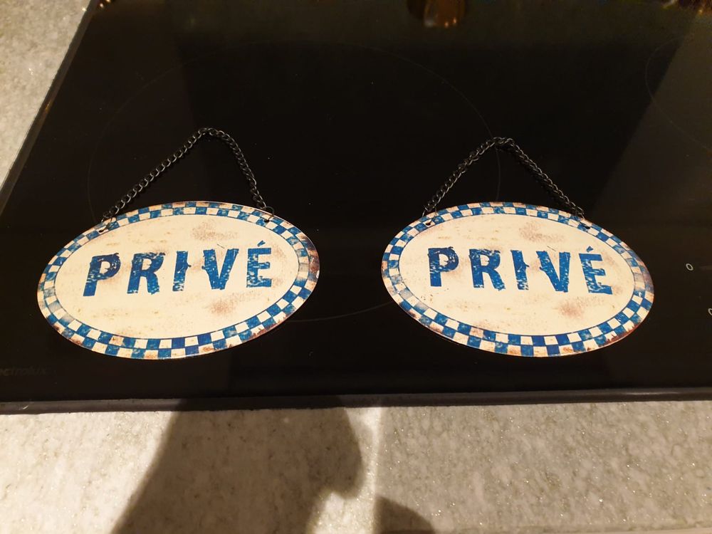 2x Dekoschild "Privé" Vintage-Style | Kaufen auf Ricardo