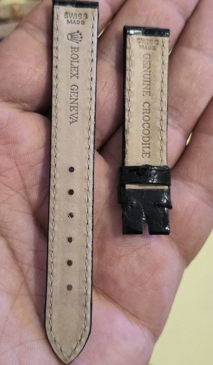 Bracelet montre Rolex crocodile véritable cuir 14/13mm (Neuf (Voir ...