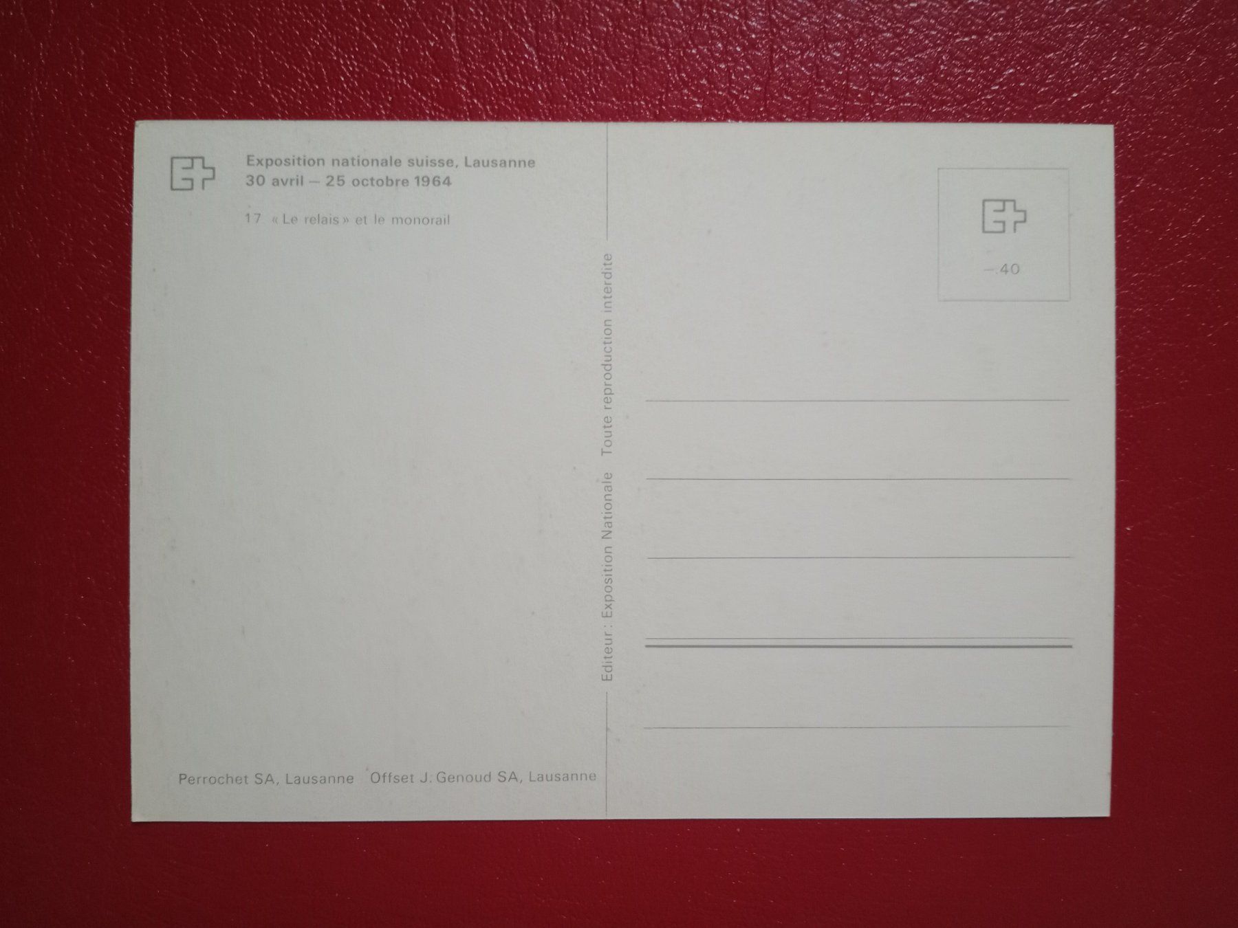 Expo Lausanne 1964 Le Relais et le Monorail (2) (Gebraucht) in Küttigen ...