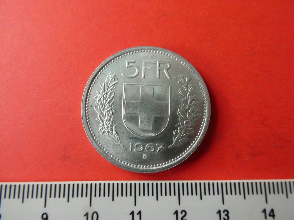Schweiz 1967, 5 Franken - Silber (Gebraucht) in Hinterforst für CHF 8 – mit Lieferung auf ...