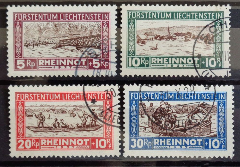 LIECHTENSTEIN 1928: Für Hochwassergeschädigte «Rheinnot», O | Kaufen auf Ricardo