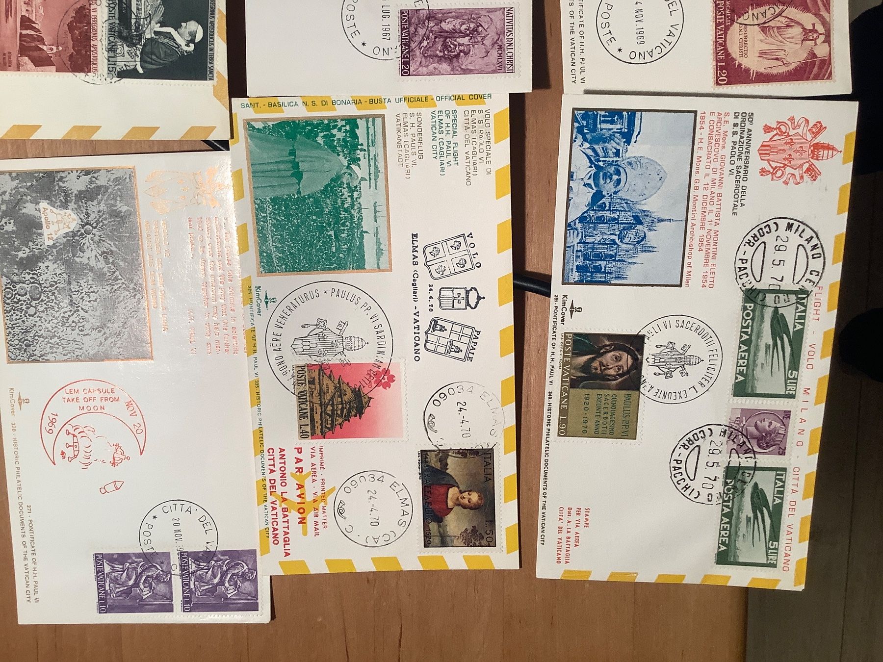 13 Belege Vatikan 1964 - 1970, Flugpost und Apollo (Gebraucht) in St ...