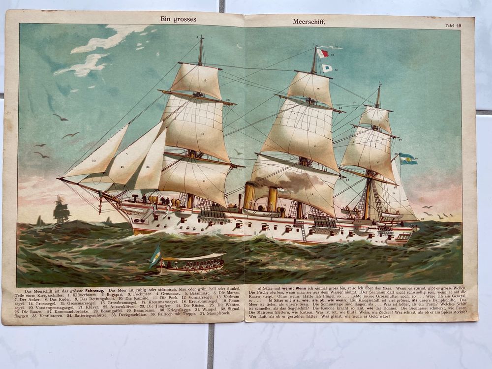 Staub Bildertafel Nr. 40 Grosses Meerschiff Farbdruck 1923 | Kaufen auf ...