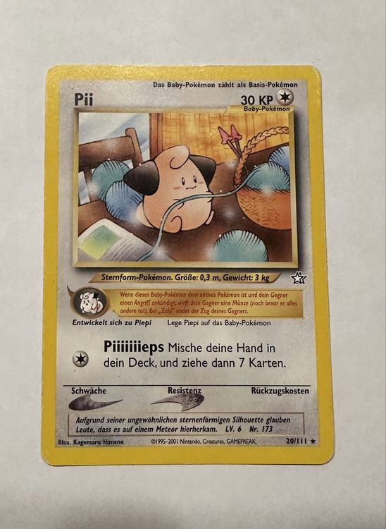 Pokémon Karte Pii 20/111 Deutsch Vintage | Kaufen auf Ricardo
