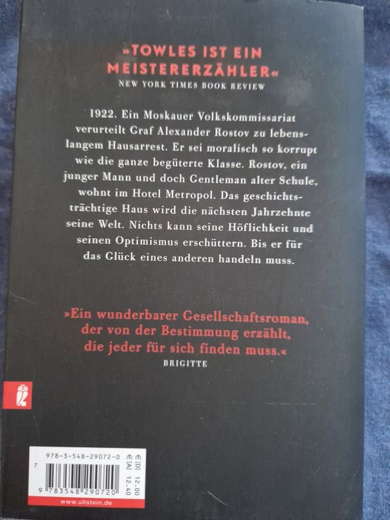 Amor Towles Ein Gentleman in Moskau (Gebraucht) in Neuhausen am Rheinfall für CHF 3.5 – mit ...