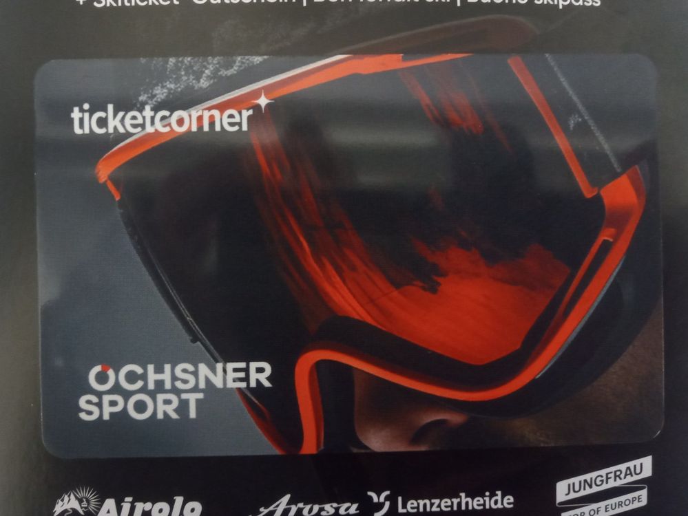 Ticketcorner Skicard * Tageskarte in einem von 5 Skigebieten (Gebraucht ...