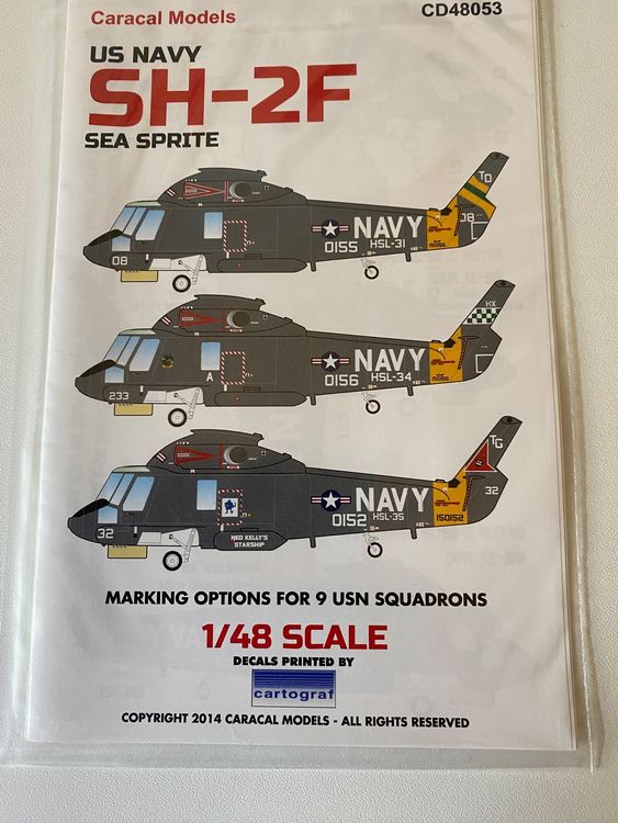 1/48 US NAVY SH-2F SEA SPRITE DECALS (Gebraucht) in MÜHLEDORF/SO für ...