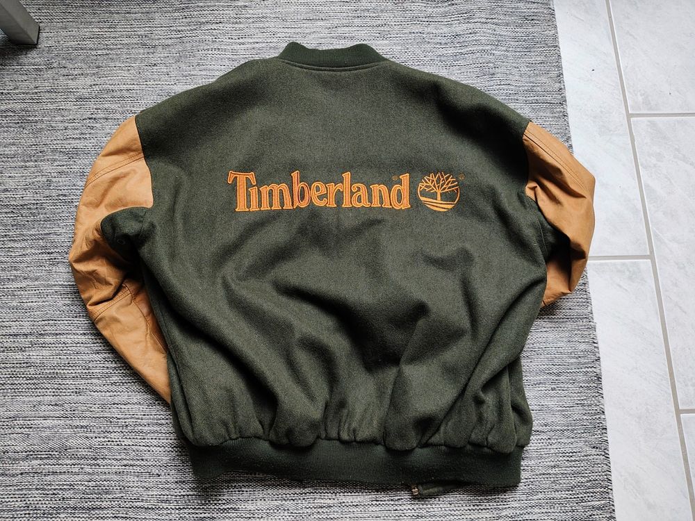 Vintage 90er Jahre Timberland Echtleder Varsity Jacke Gr. L | Kaufen ...