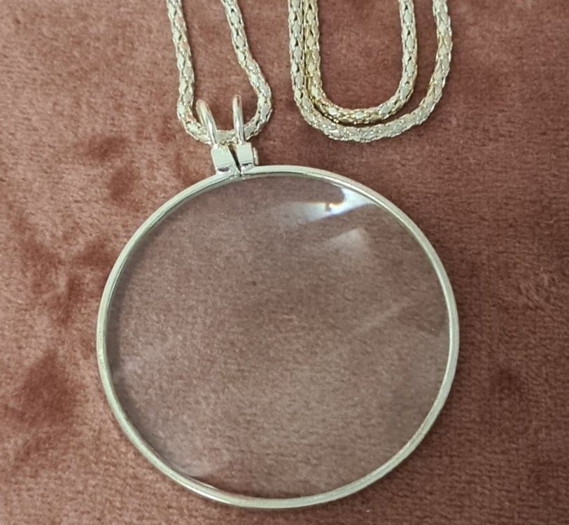 Lupe mit Kette praktisch zum Umhängen 5x Power Glas (Neuf avec ...