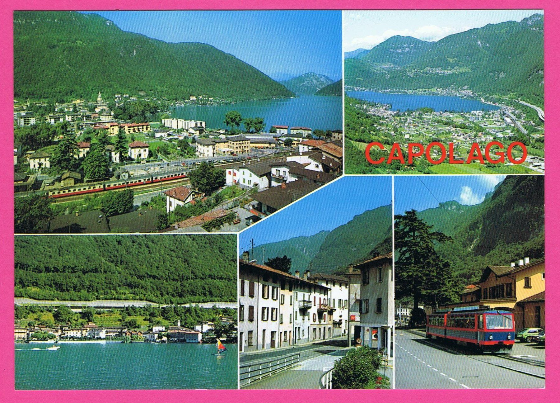 Capolago Lago di Lugano 5-Bild Karte mit Eisenbahn (Gebraucht) in ...