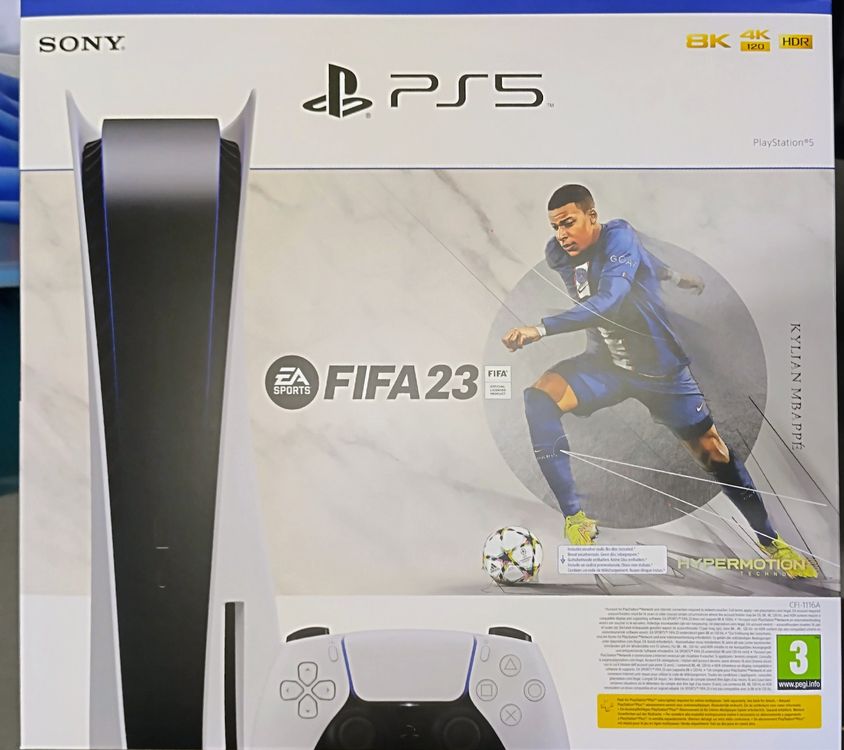 Sony PS5 +DualSense White Controller + FIFA 23 (Neu und ...