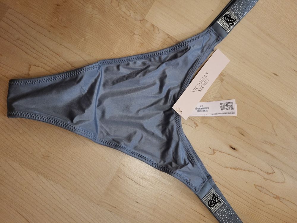 Victoria's Secret String Satin VS Strasssteine Gr. M Grau (Neu und ...