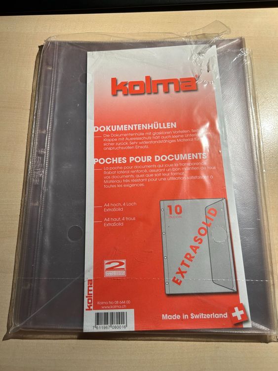 Kolma - robuste Dokumentenhüllen A4 (Gebraucht) in Hagendorn für CHF 5 ...