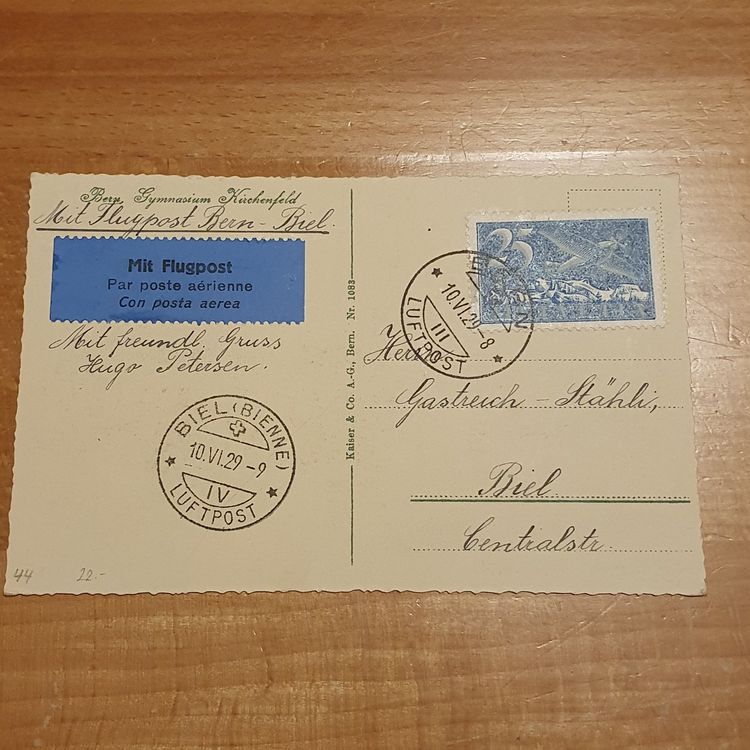 Schweizer Briefmarken mit Flugpost luftpost Bern Kirchfeld (Gebraucht) in Hägendorf für CHF 1 ...