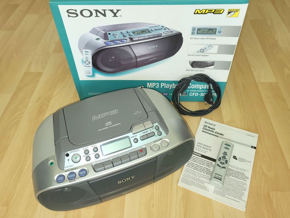 Sony CFD-S03CPL CD Radio Kassettenrekorder mit Fernbedienung (Gebraucht) in Kaiseraugst für CHF ...