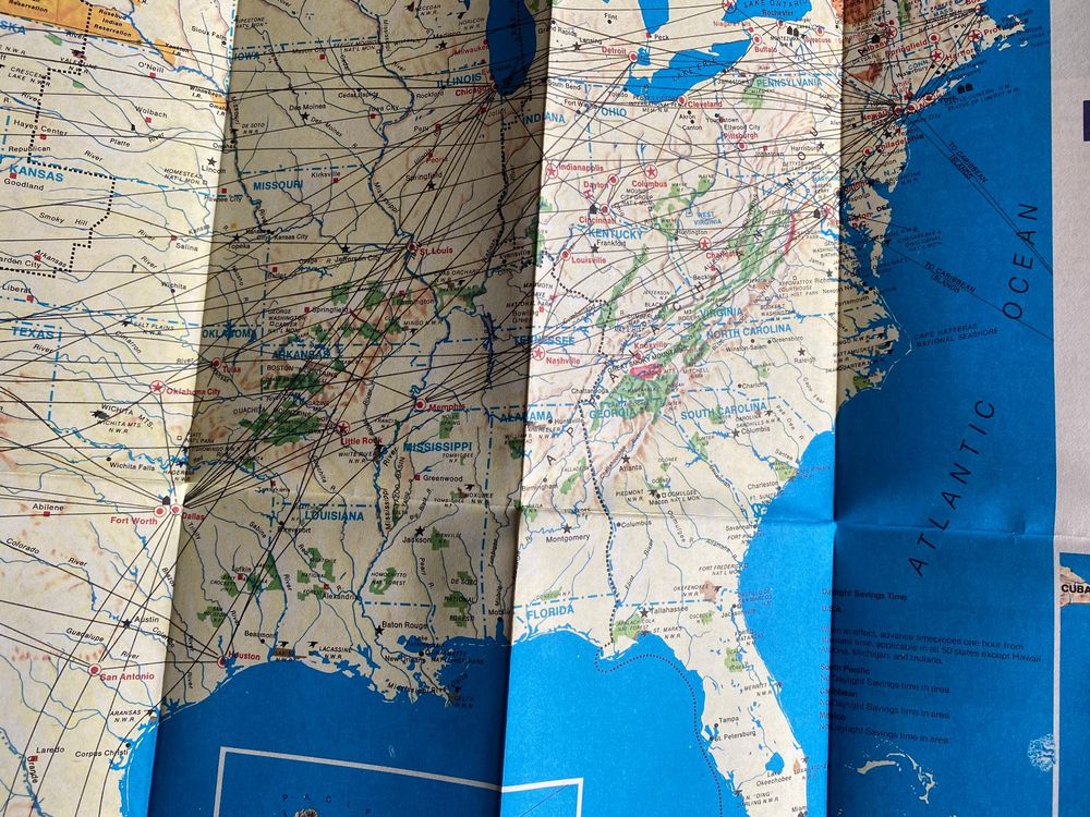 American Airlines Route Map (1975) (Gebraucht) in deitingen für CHF 3 ...
