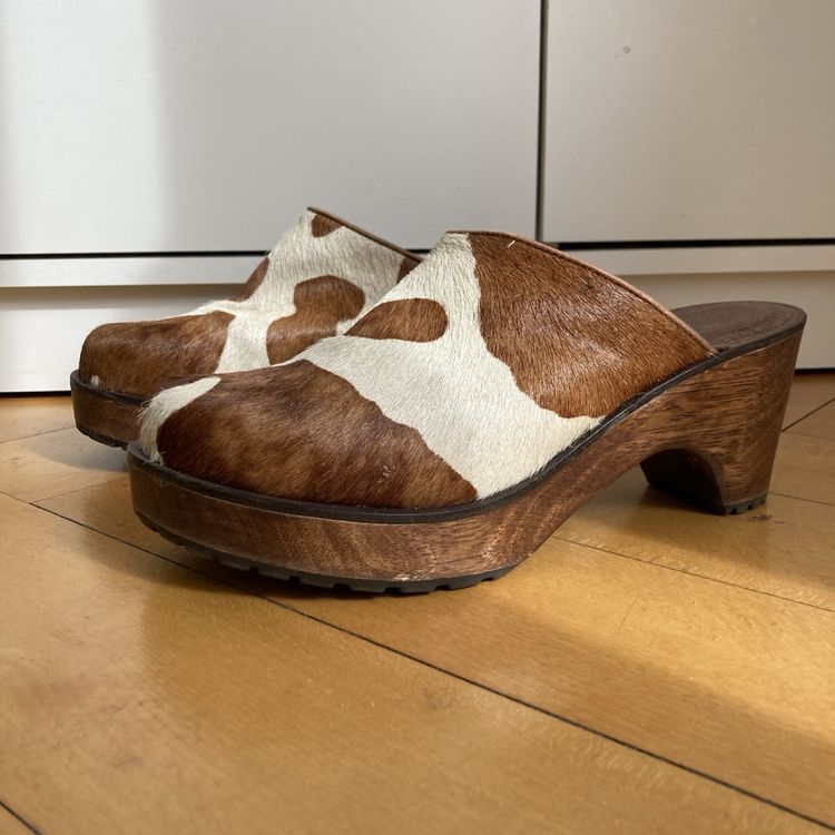 Vintage cow print calf hair clogs 38.5 | Kaufen auf Ricardo