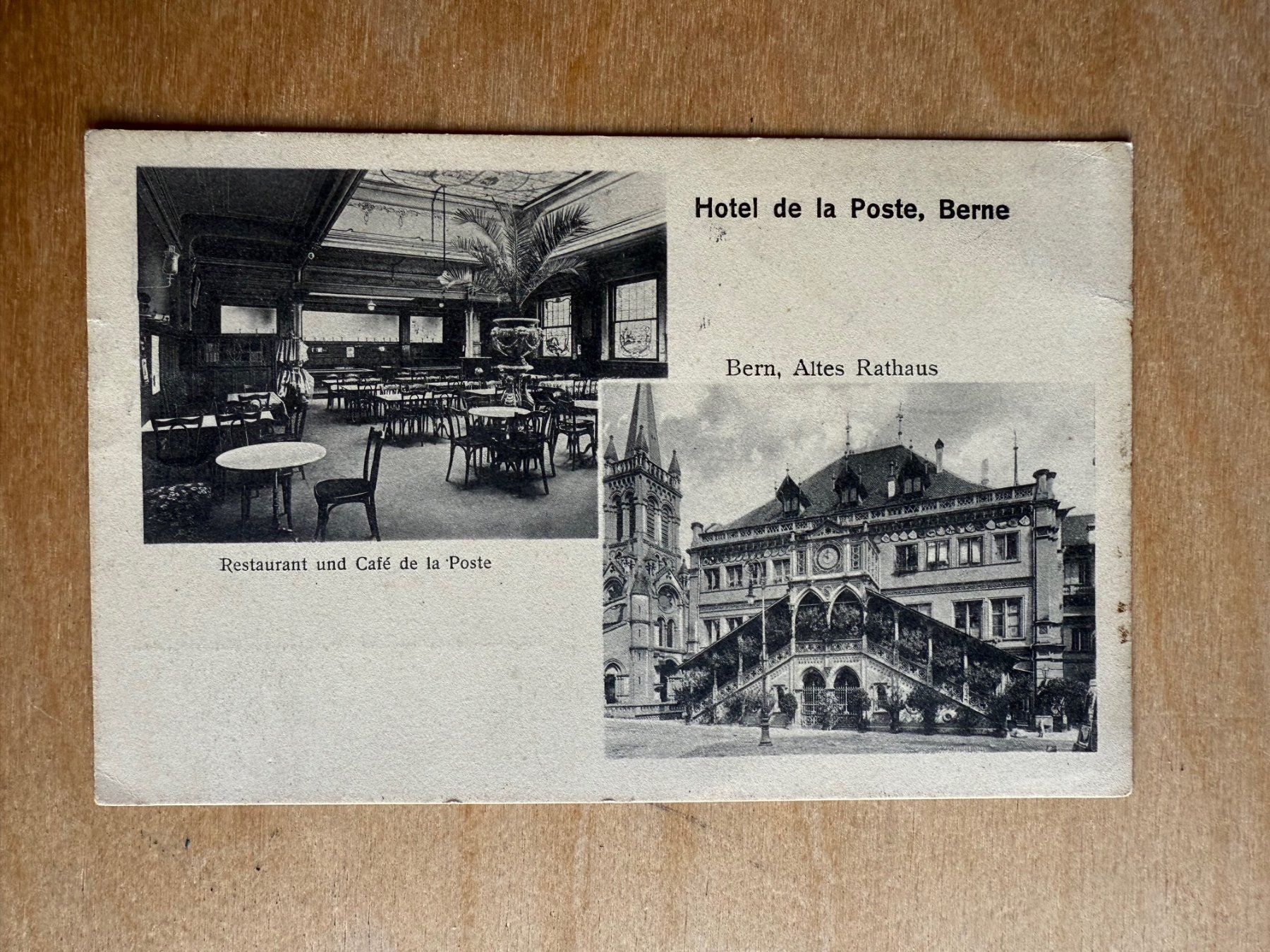 Antike Postkarte, Hotel de la Poste, Bern, 1914, gelaufen (Gebraucht) in Basel für CHF 25 – mit ...