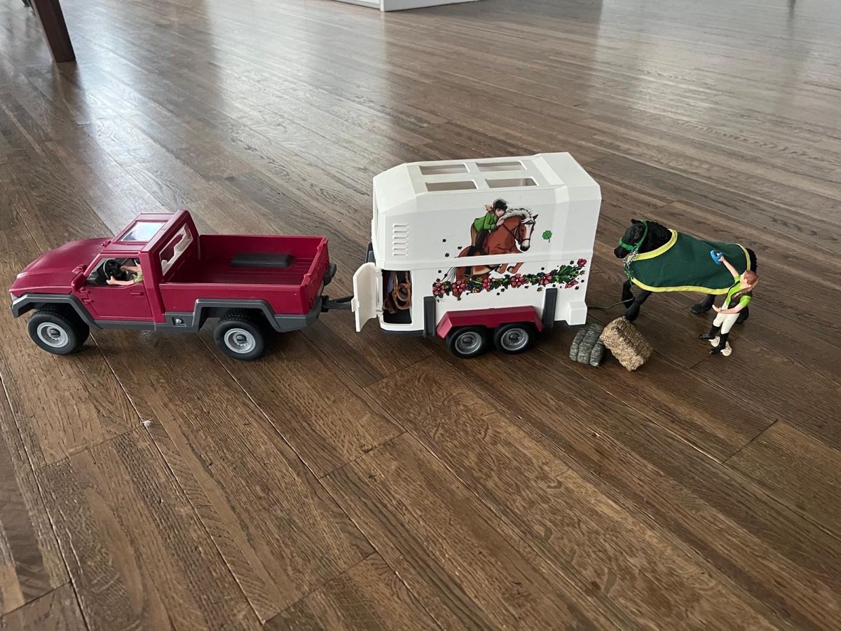 Schleich Pferde-Set: Pick-up mit Pferdeanhänger & Zubehör! (Gebraucht ...