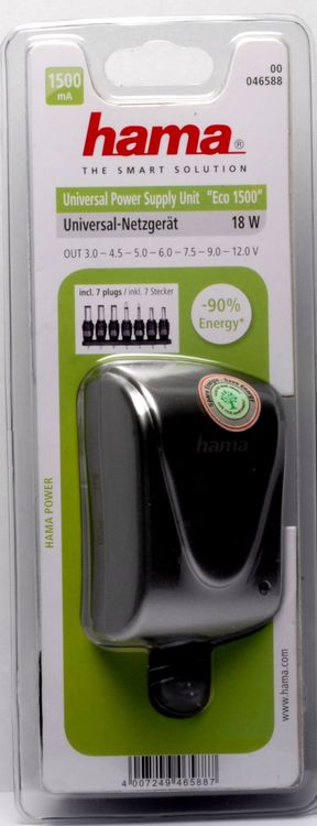 HAMA 46588 Universal Stecker Netzgerät ECO 1500 (Neu und ...