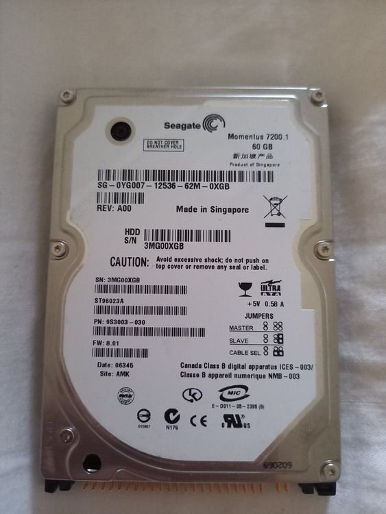 Hdd -2,5 IDE 60GB (Gebraucht) in für CHF 6.9 – mit Lieferung auf ...
