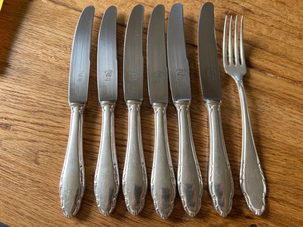 WELLNER 6 Silber Besteck Messer und 1 Gabel (Gebraucht) in Basel für ...