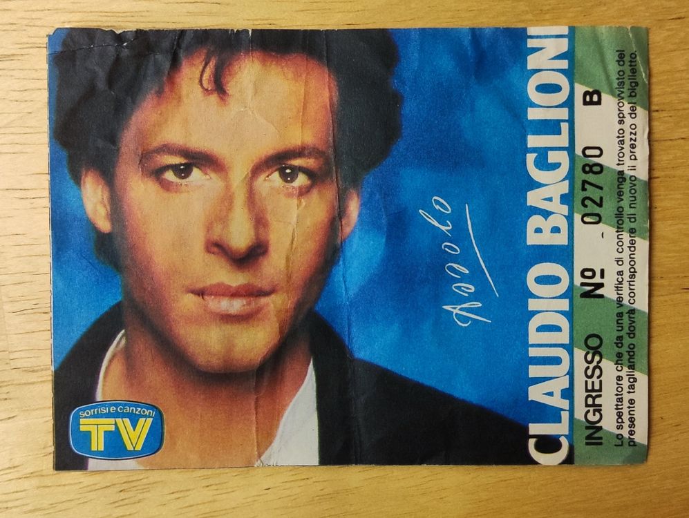 Biglietto Claudio Baglioni Assolo 01/07/1986, Milano (Gebraucht) in ...