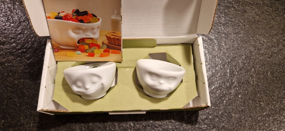 Lustige Eierbecher-Set Nr.3 Glücklich & Hmpff (Neu und originalverpackt ...