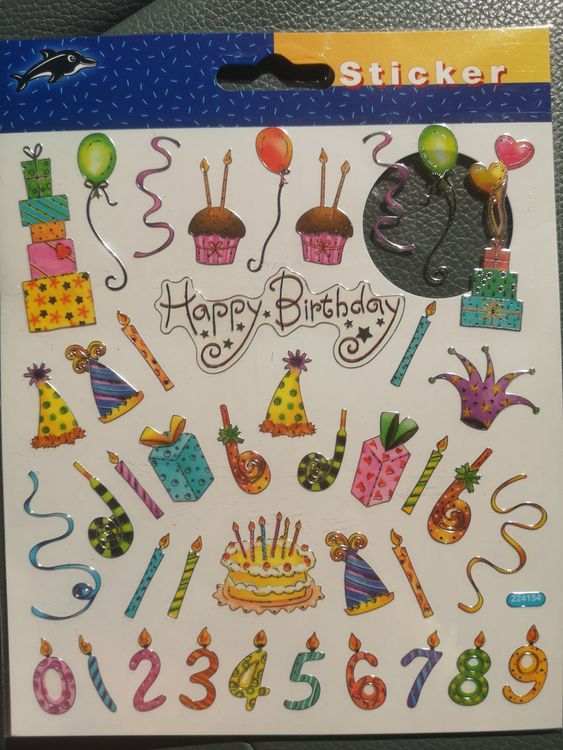 1 Bogen Sticker Happy birthday neu (Neu und originalverpackt) in ...