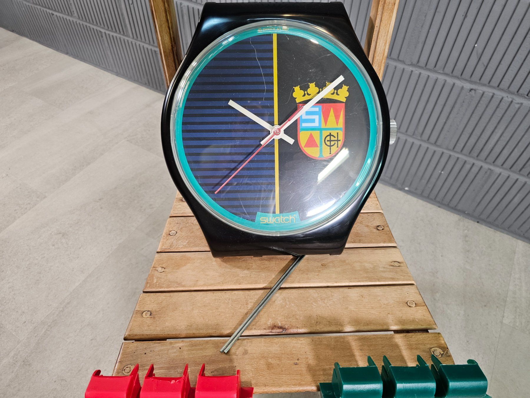 1987 Maxi Swatch Gent Sir Wanduhr Deco Wall Clock Swiss Made (Gebraucht ...