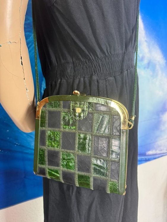Kroko Tasche Aigner crossbodybag sattle bag Koffer grün (Gebraucht) in ...