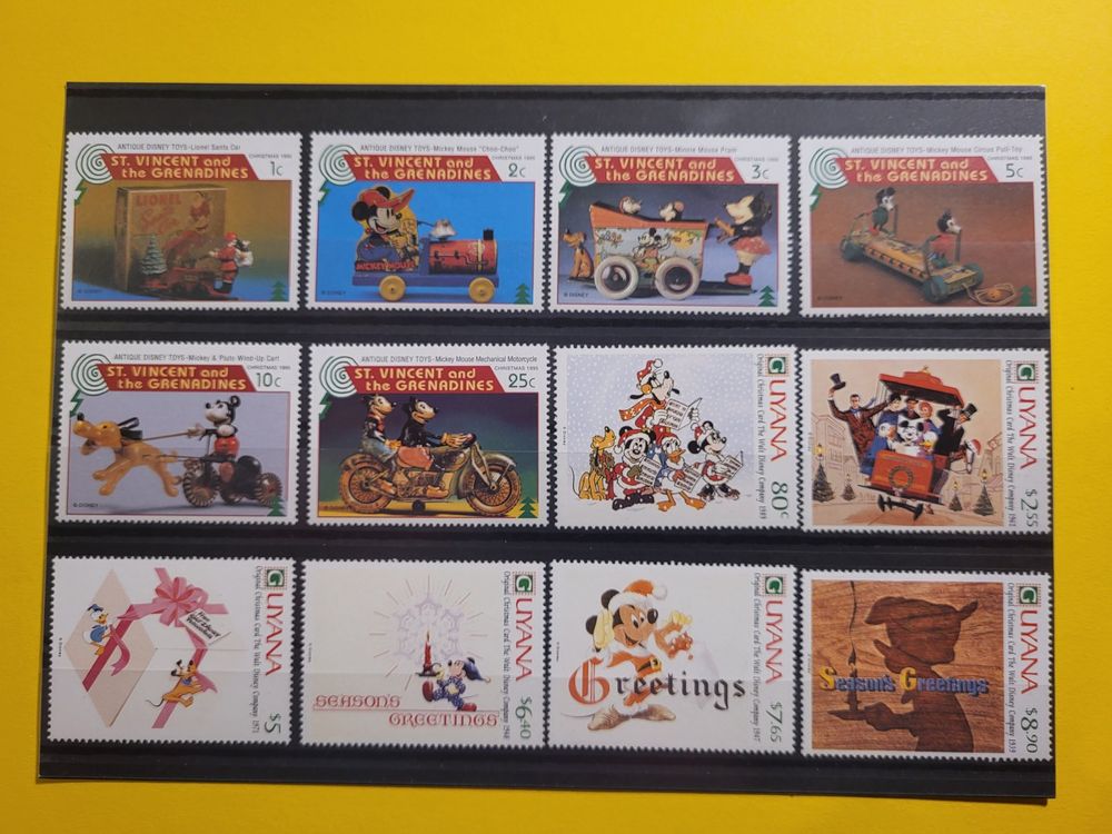 Walt Disney 50 Stk. Briefmarken, ungestempelt auf Steckkarte (Gebraucht ...