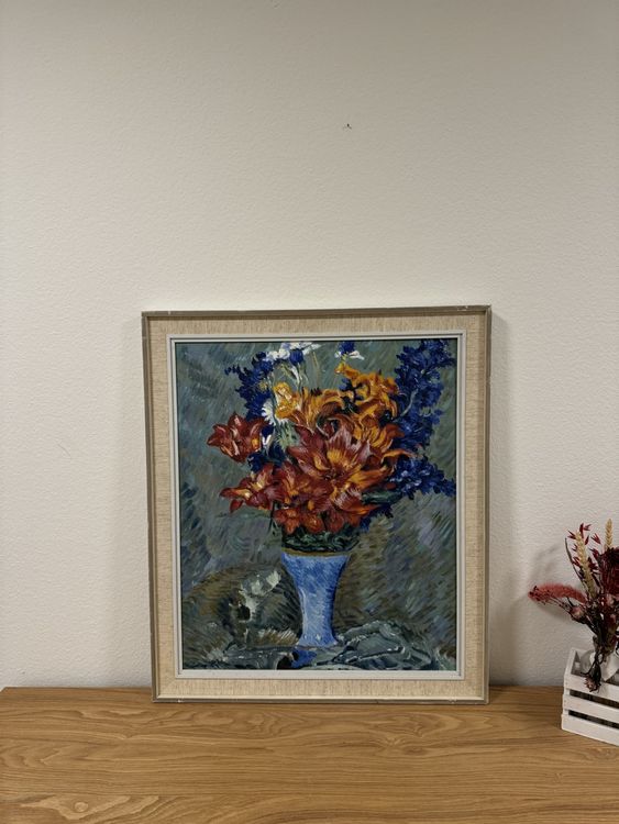 Blumenbild im Impressionismus Stil Öl auf Platte gerahmt (Gebraucht) in Basel für CHF 100 – nur ...
