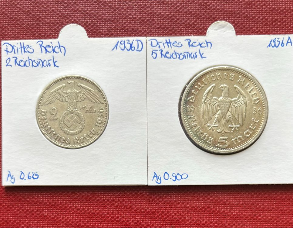 Drittes Reich Nazi-Deutschland Set Reichsmark 1936 Rainbow (Gebraucht ...