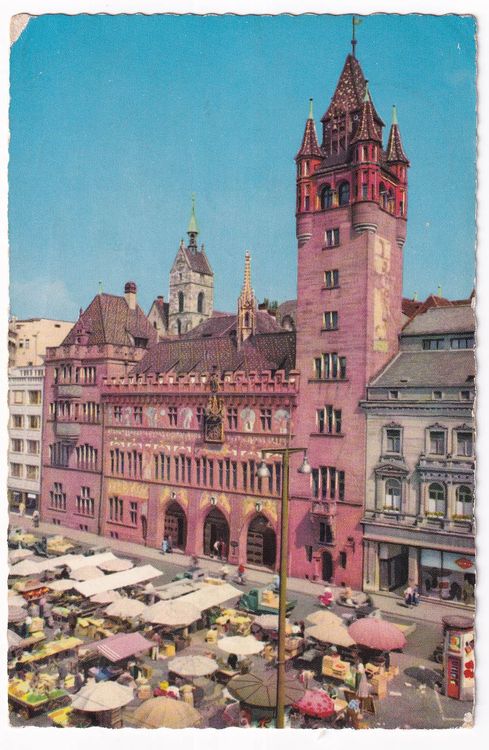 Basel Marktplatz mit Rathaus. 1960 (Gebraucht) in Cormoret für CHF 1 – mit Lieferung auf Ricardo ...